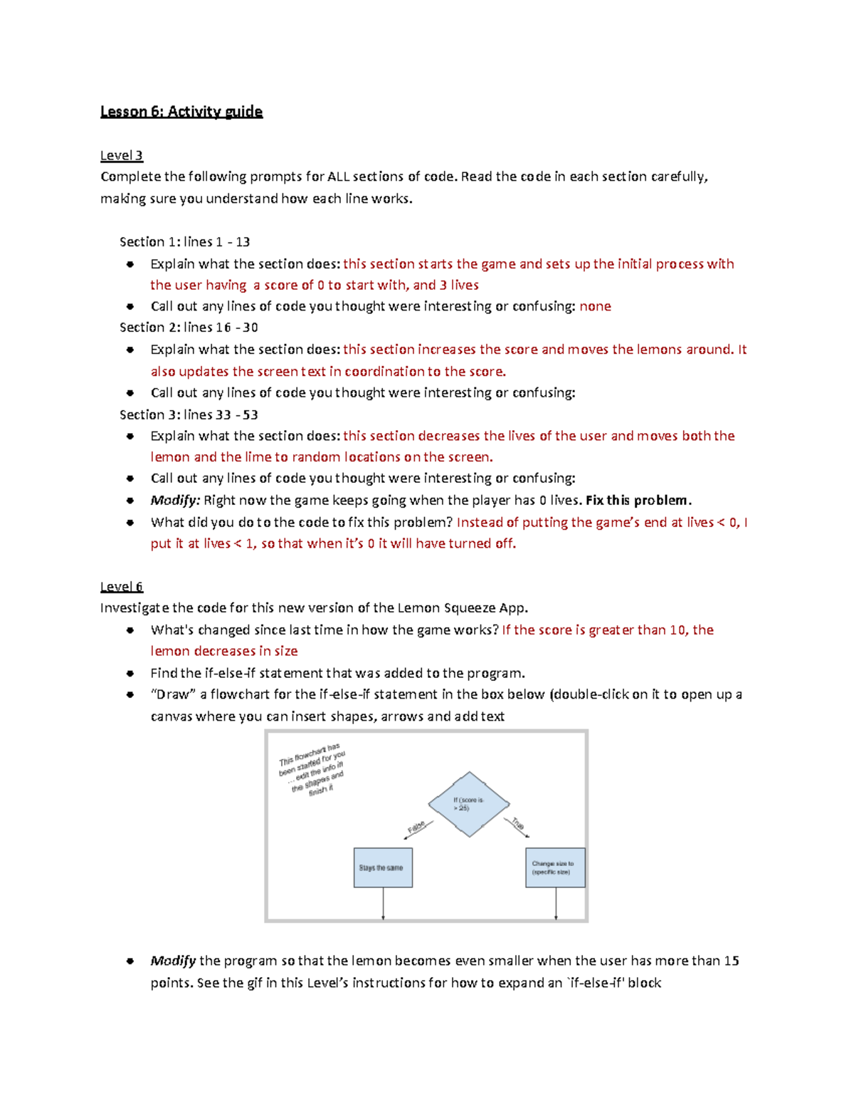 Unit 4 wk 2 - worksheet - Lesson 6: Activity guide Level 3 Complete the ...