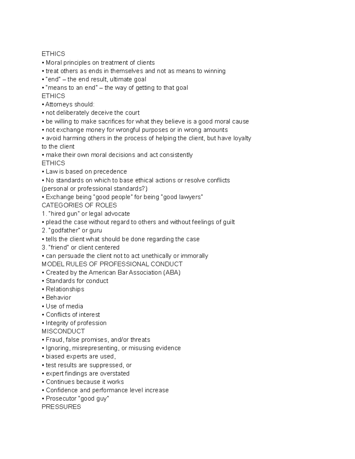 Ethics - ETHICS Moral principles on treatment of clients treat others ...