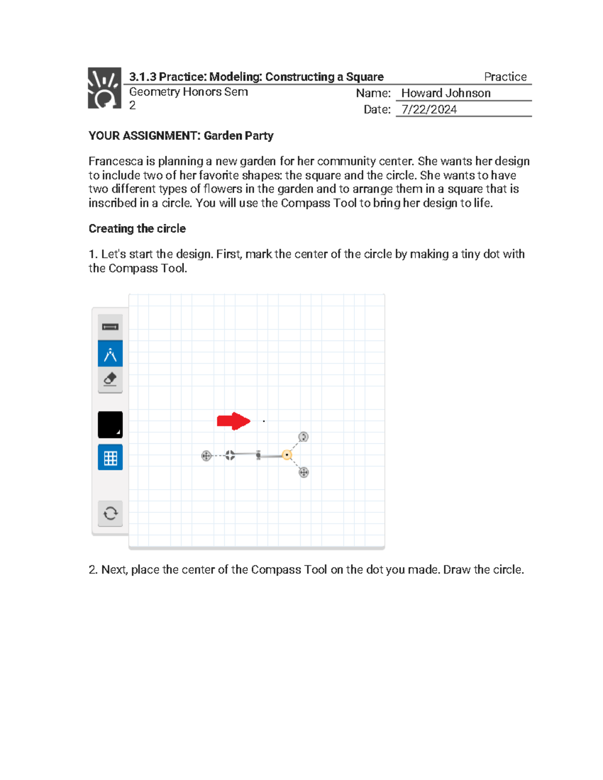 3.1.3 Practice - Modeling: Constructing a Square (Practice) - 3.1 ...