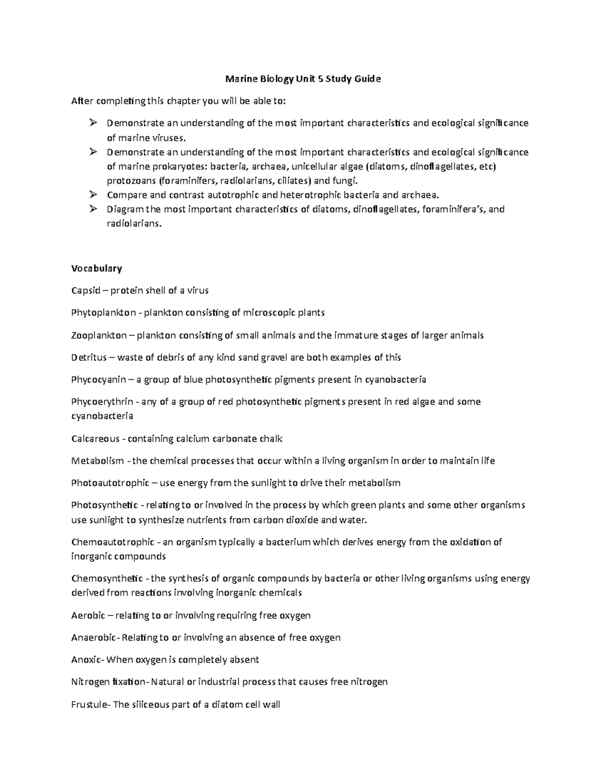 Study guide marine bio for fished - Marine Biology Unit 5 Study Guide ...