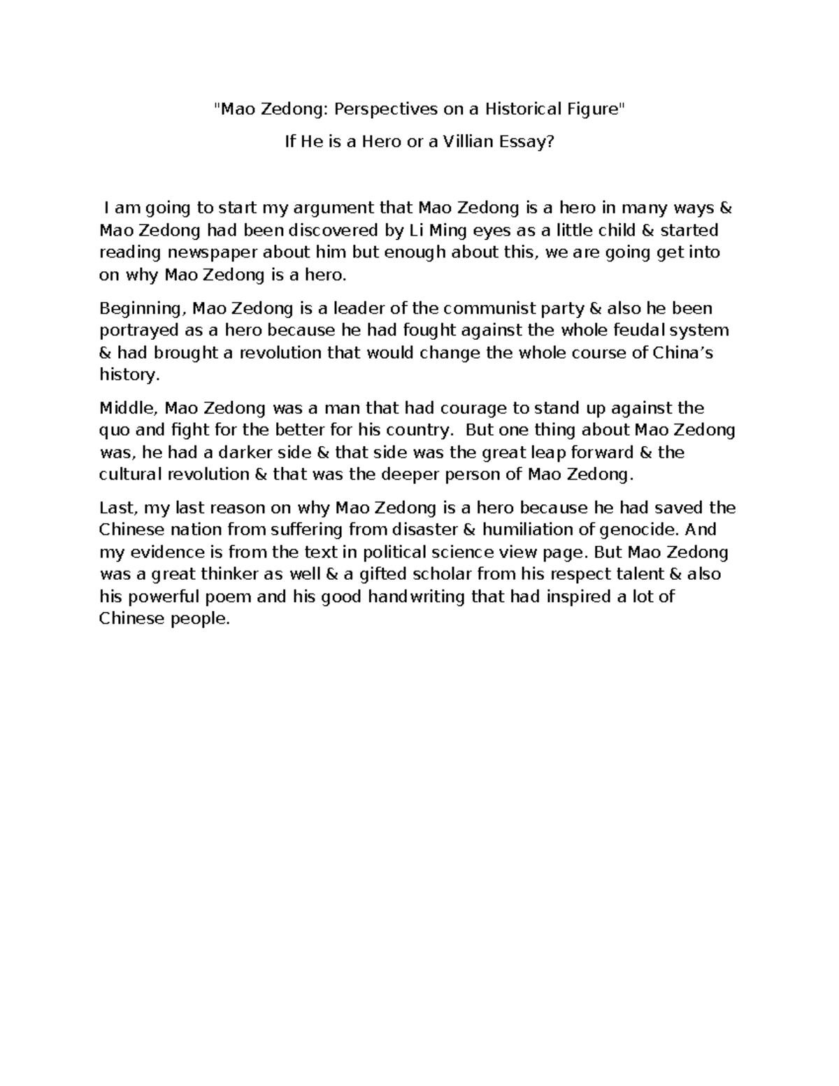 Mao Zedong Perspectives on a Historical Figure - Copy - "Mao Zedong ...