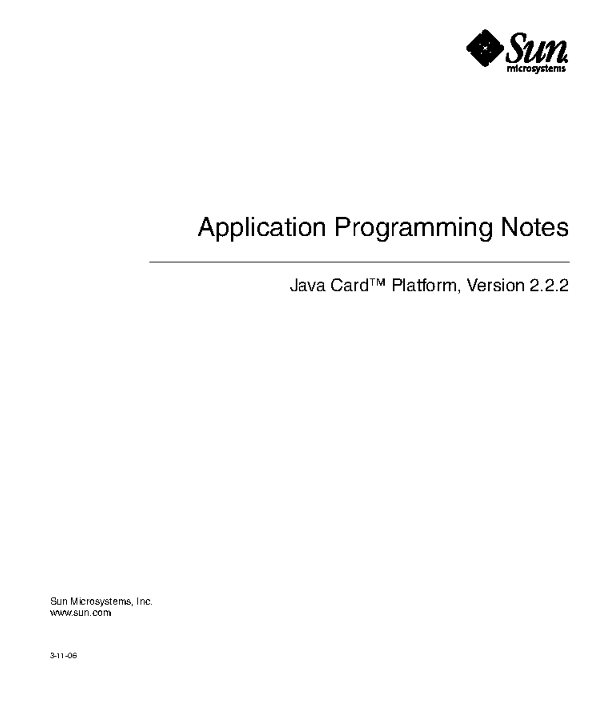 Application programming notes - Sun Microsystems, Inc. sun Application ...