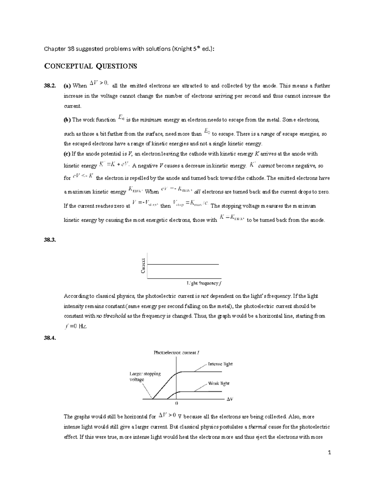 Chapter 38 suggested problems with solutions - Chapter 38 suggested problems with solutions ...