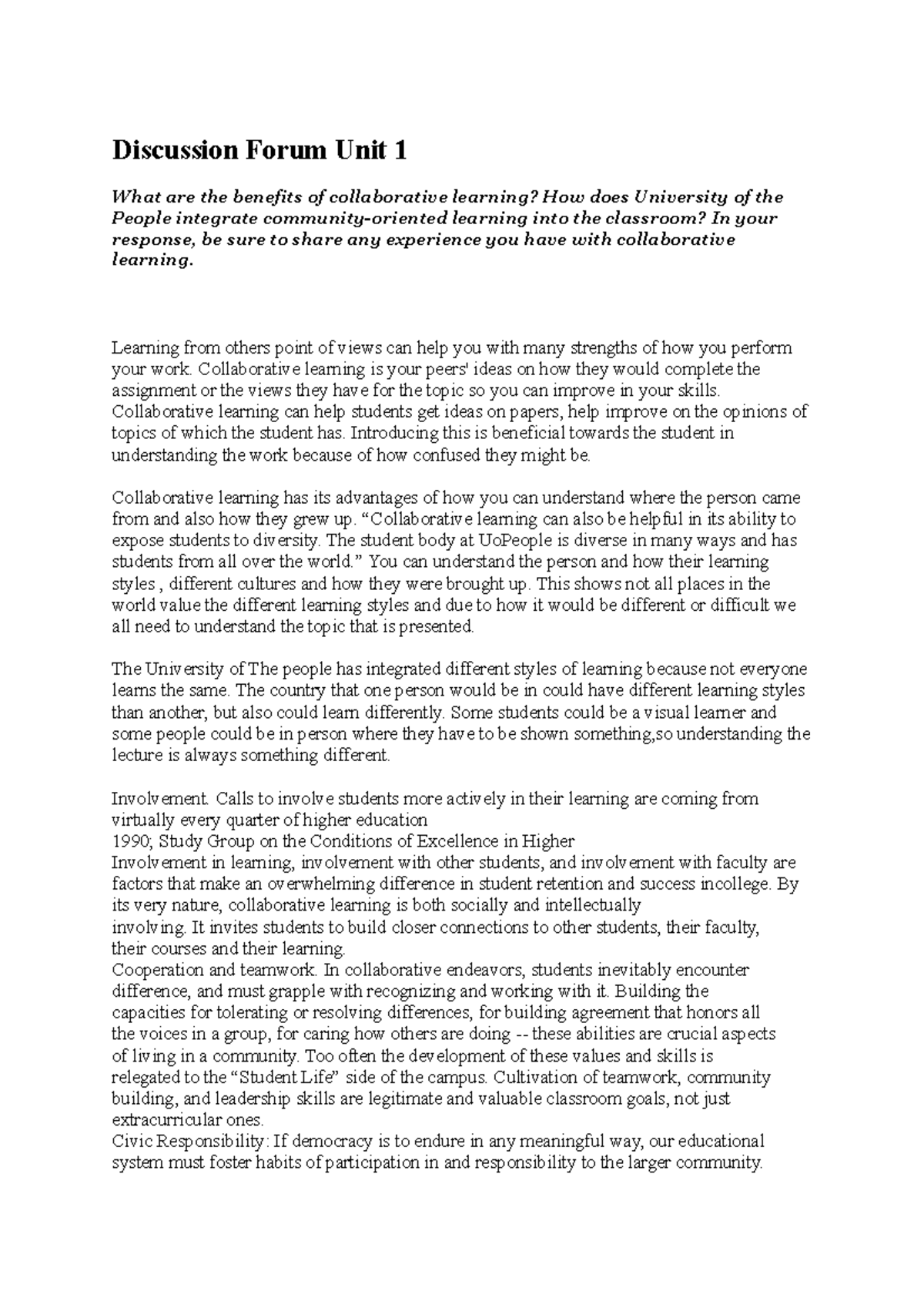 Online education techniques on remote learning 08 - Discussion Forum ...