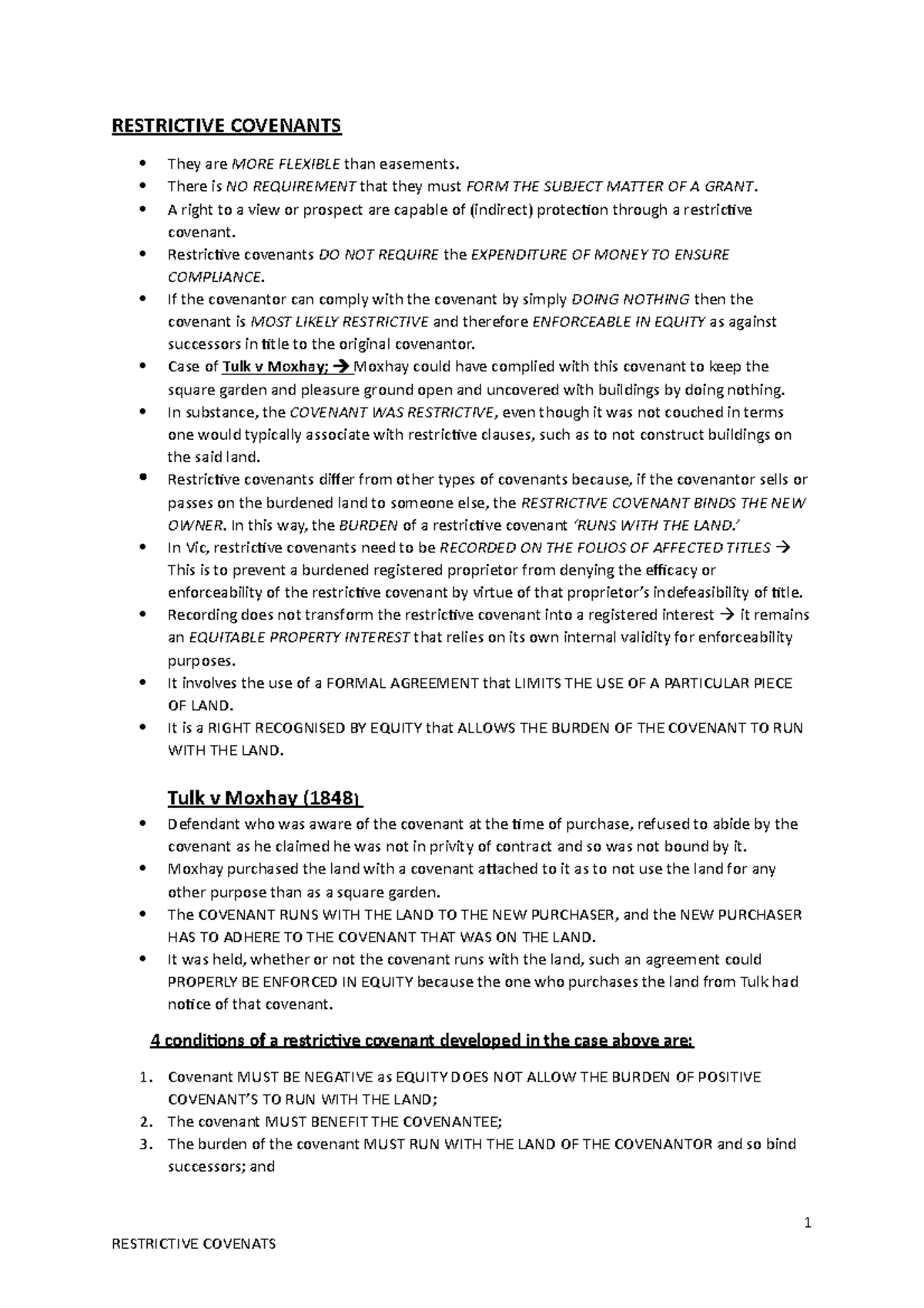 Restrictive Covenant Notes 2018 Restrictive Covenants They Are More