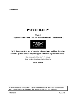 VCE Psychology Practice Exam 1 (Units 3&4) - ####### 2 0 1 9 P R A C T ...