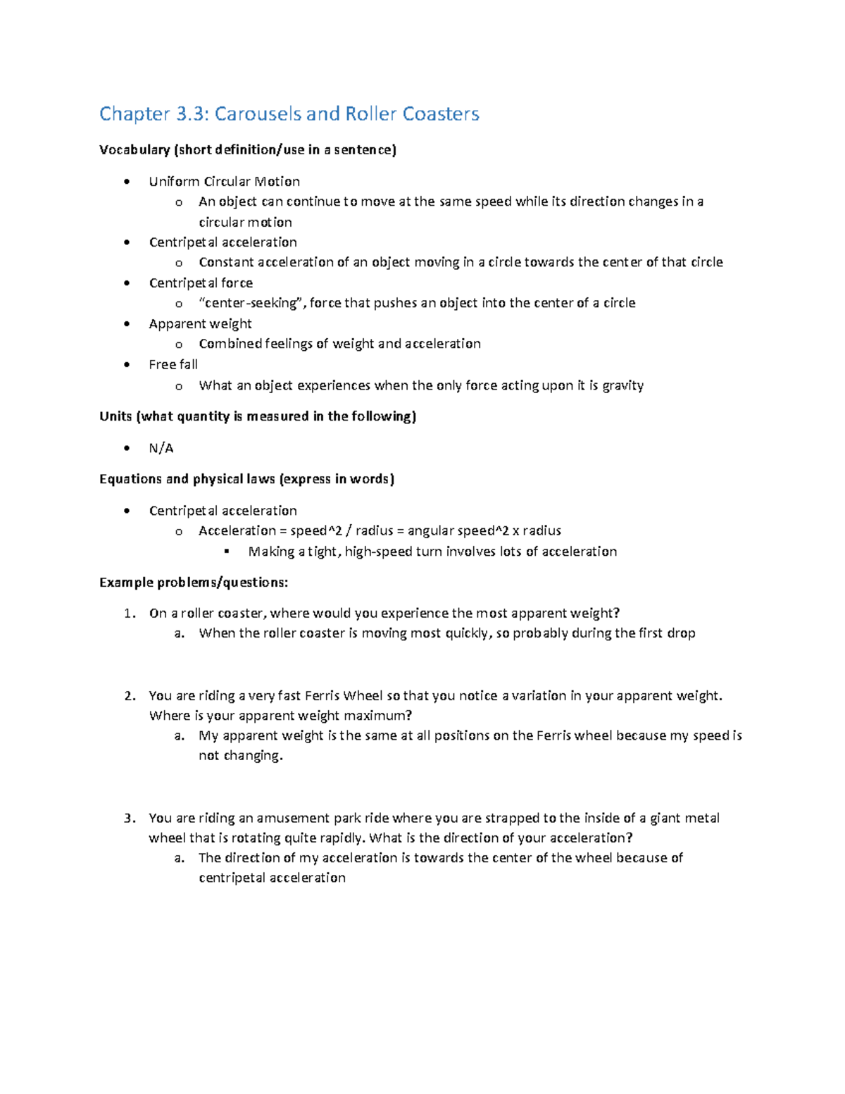 Guided Reading Chapter 3 - Chapter 3: Carousels and Roller Coasters ...