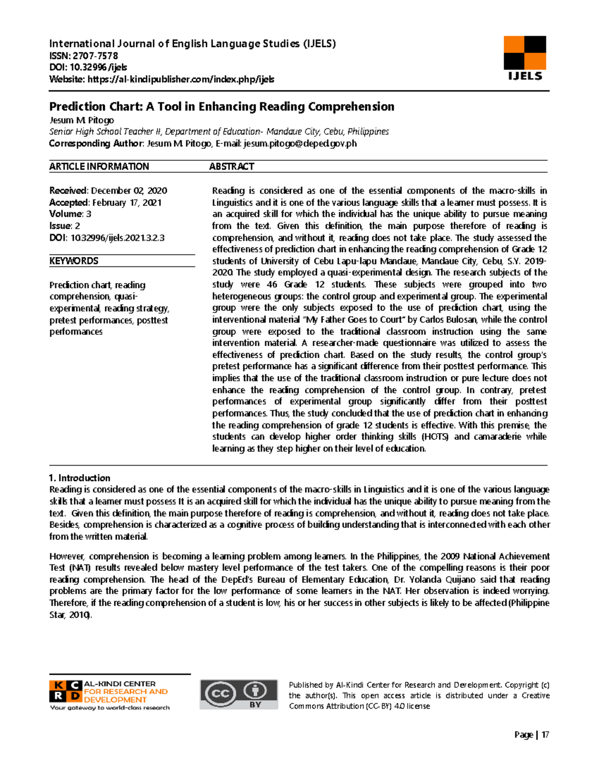 Alkind~1 - awd - International Journal of English Language Studies (IJELS) ISSN: 2707- 7578 DOI ...