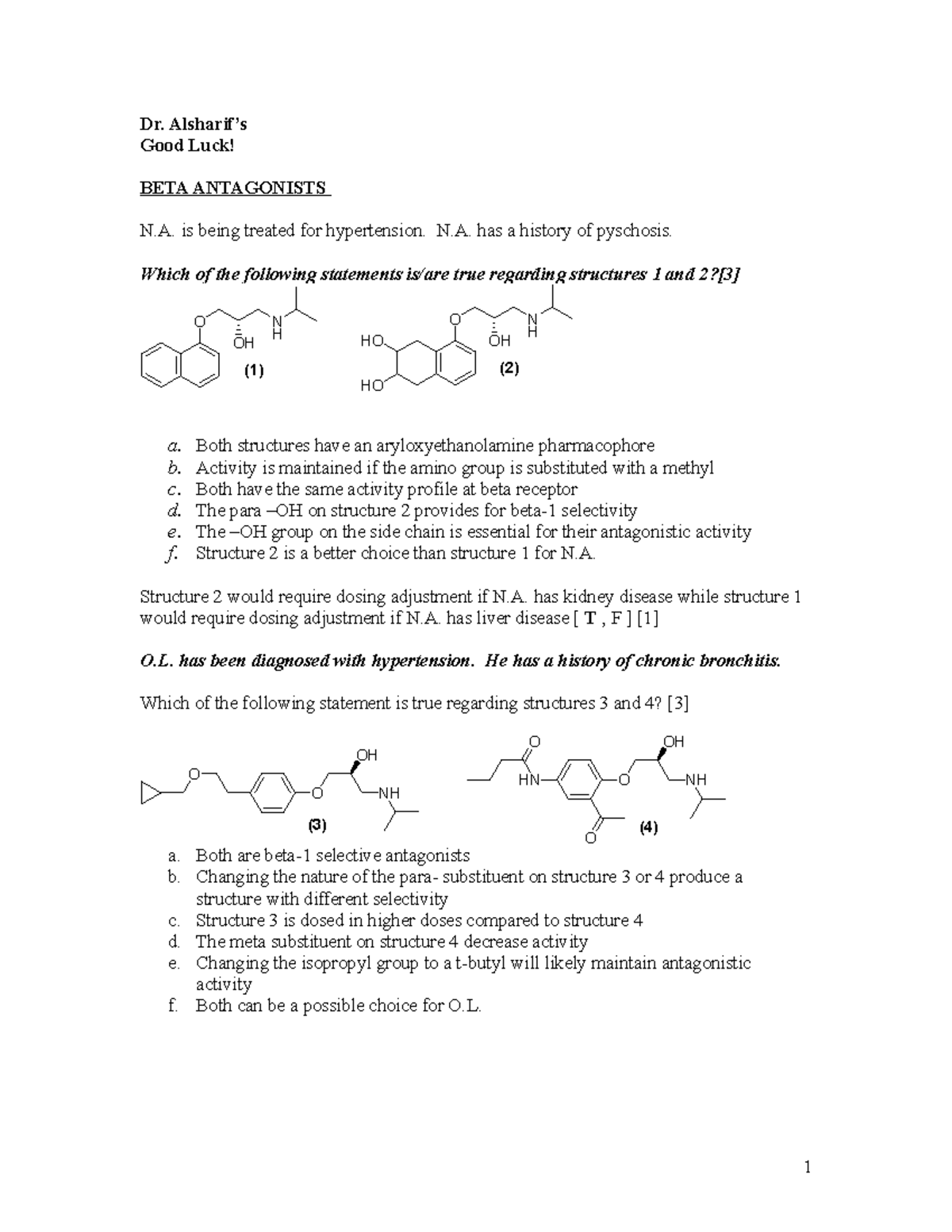 Exam III 2012 alsharif no key - Dr. Alsharif’s Good Luck! BETA ...