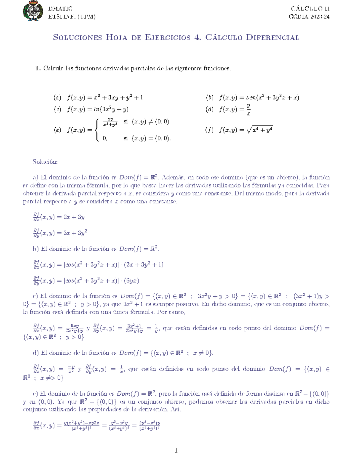 Soluciones Hoja 4. Calculo diferencial 24 5cf7999f11ac37f316ff2d2edd939625 - DMATIC CÁLCULO II ...