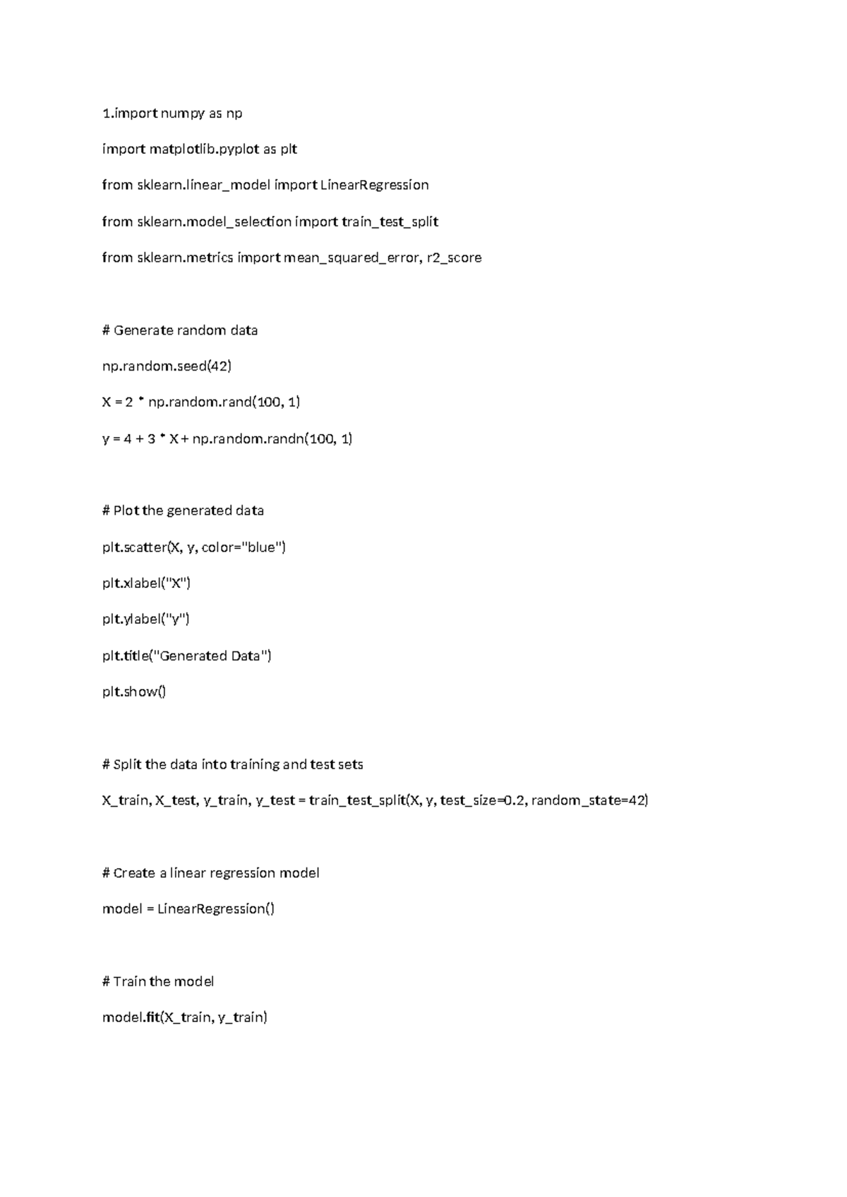Import numpy as np - its very useful - 1 numpy as np import matplotlib ...