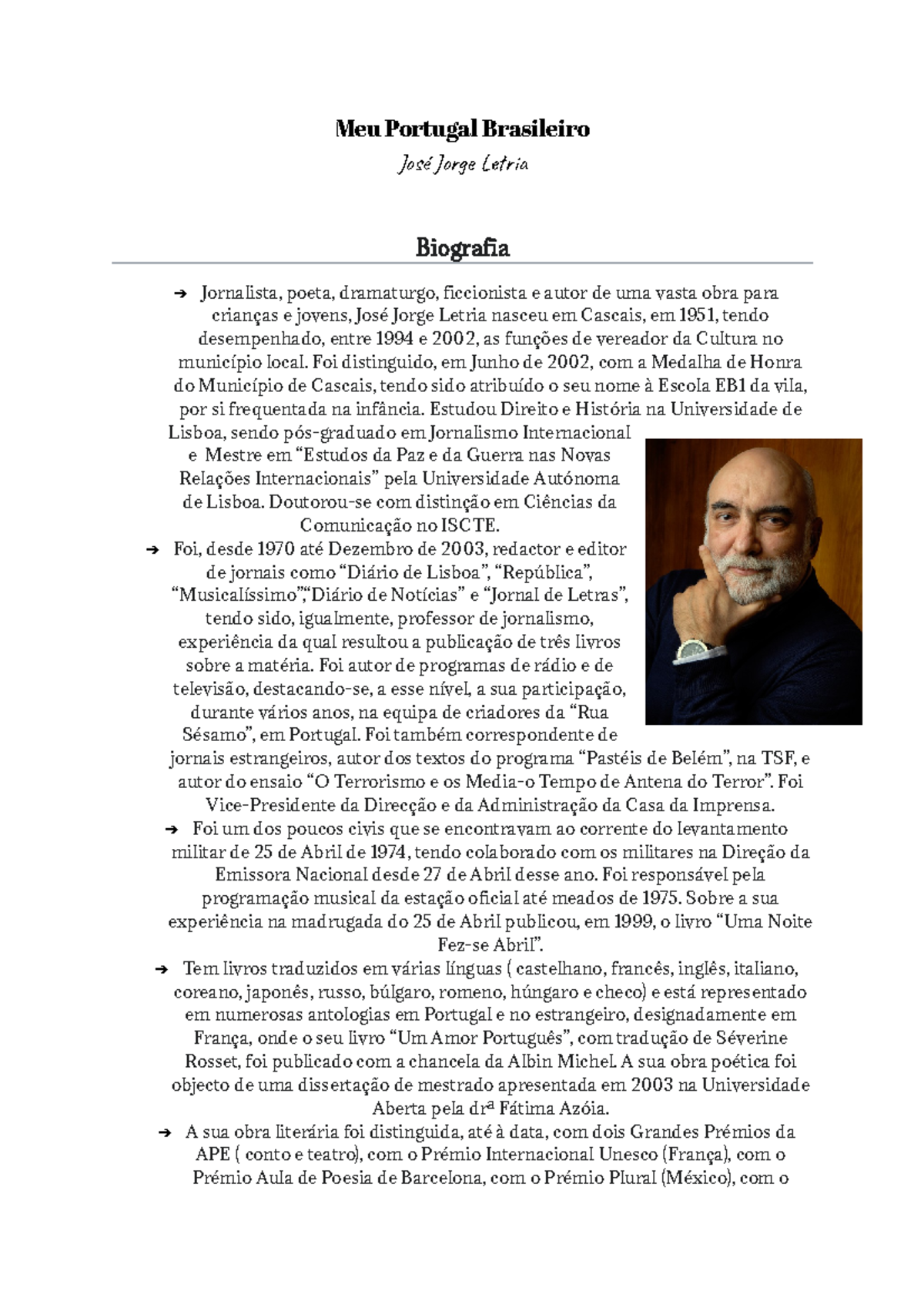 Meu Portugal Brasileiro - Meu Portugal Brasileiro José Jorge Letria ...