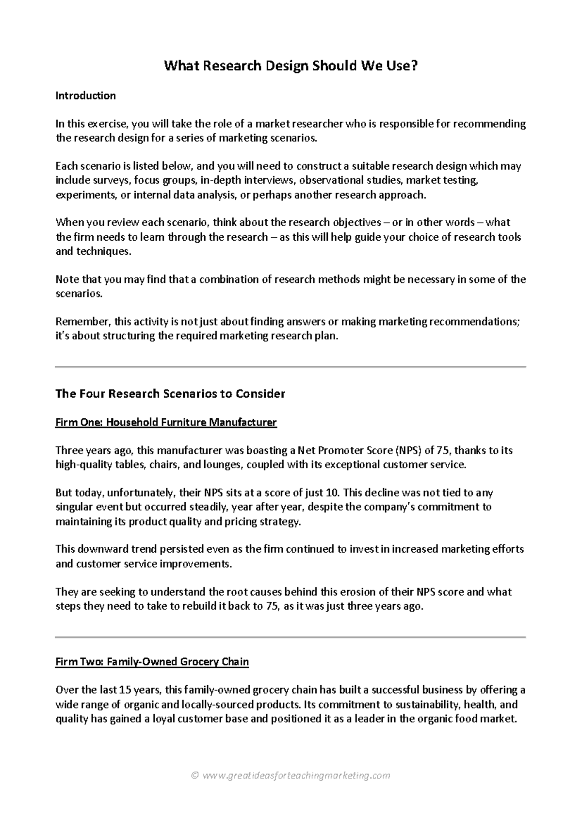 What Research Design Should We Use - © greatideasforteachingmarketing ...