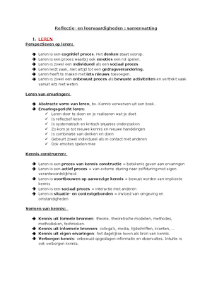 Opdracht Reflectie rond mijn leerproces Opdracht en criteria ...