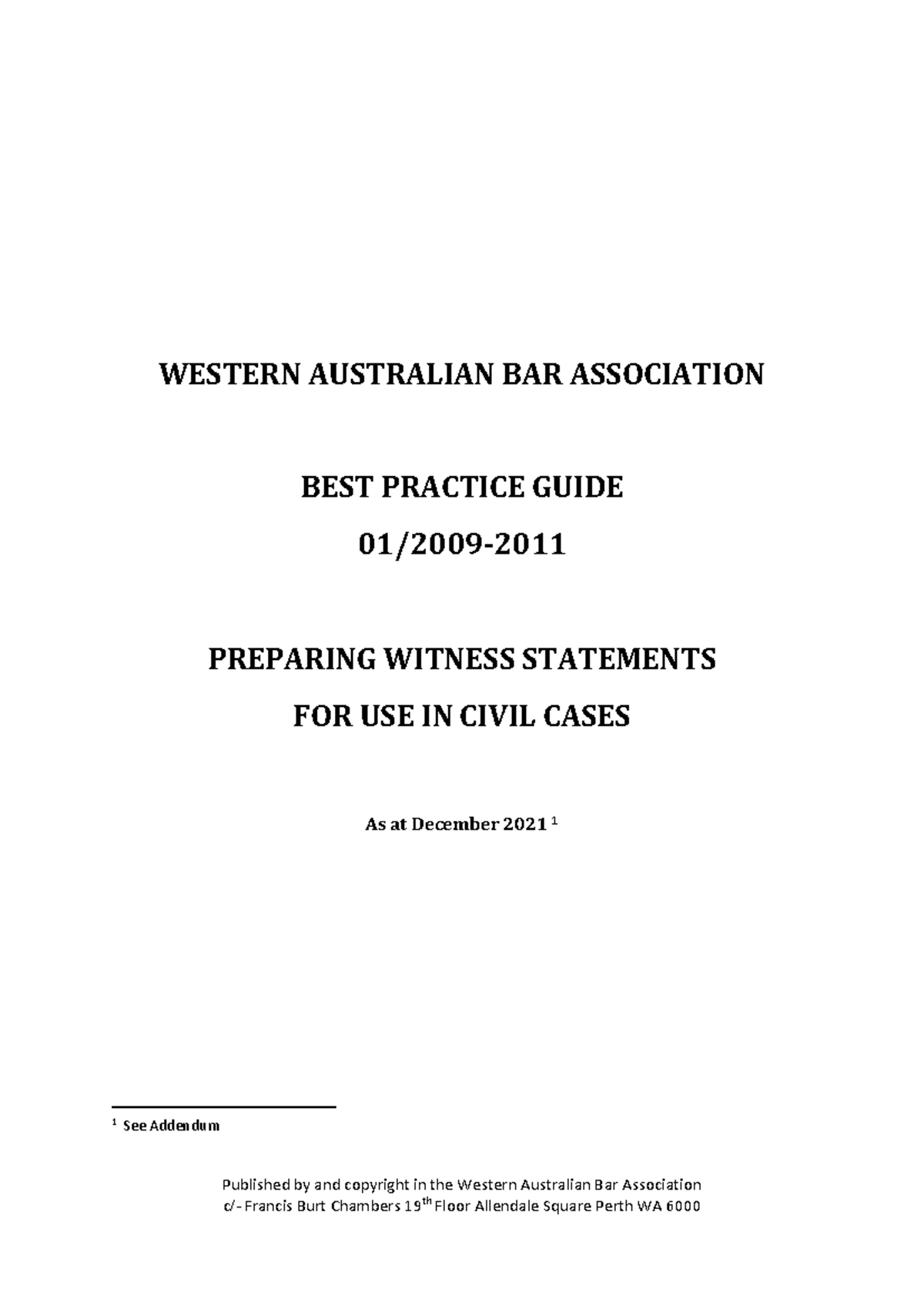 Best Practice Guide Preparing Witness Statements for use in Civil Cases ...