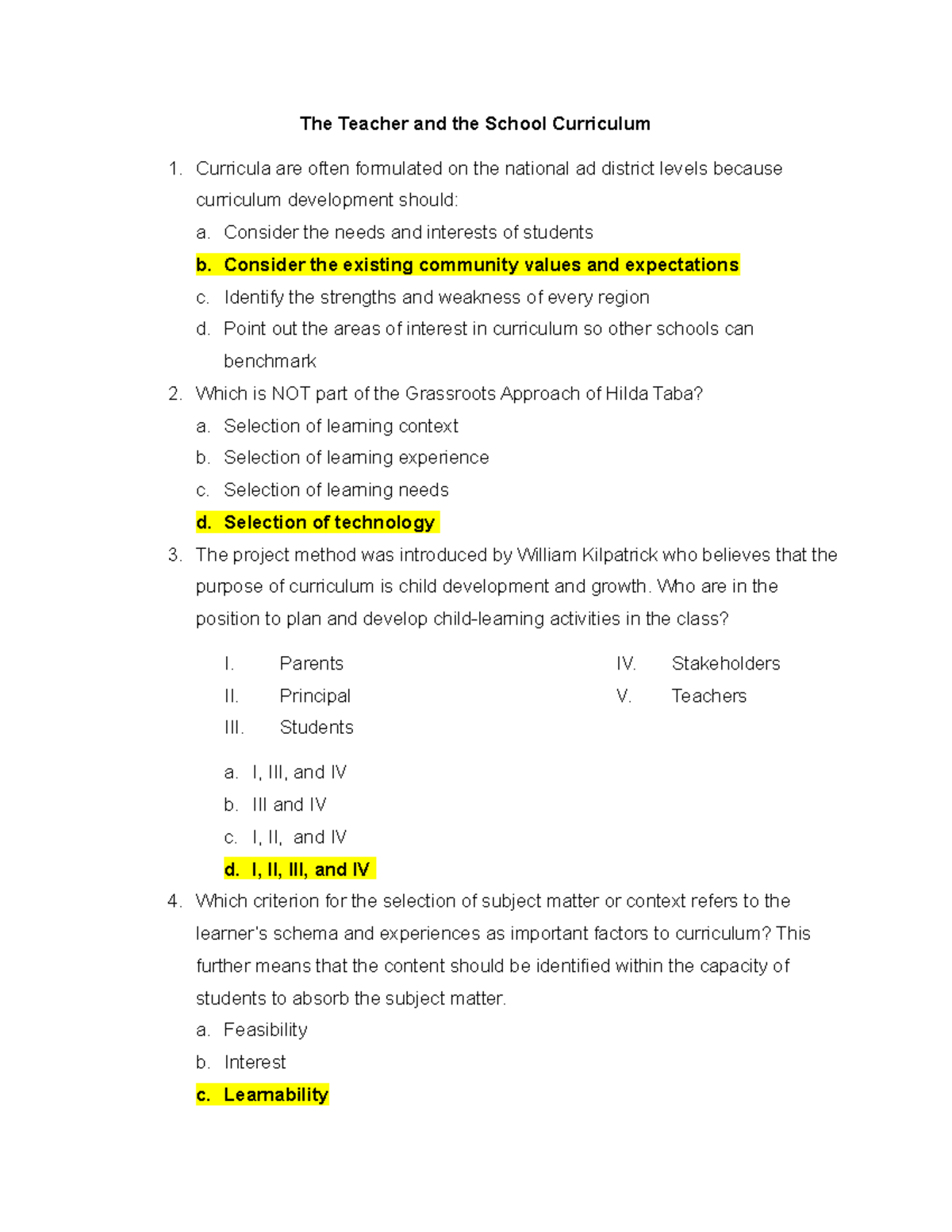 The Teacher and the School Curriculum - The Teacher and the School ...