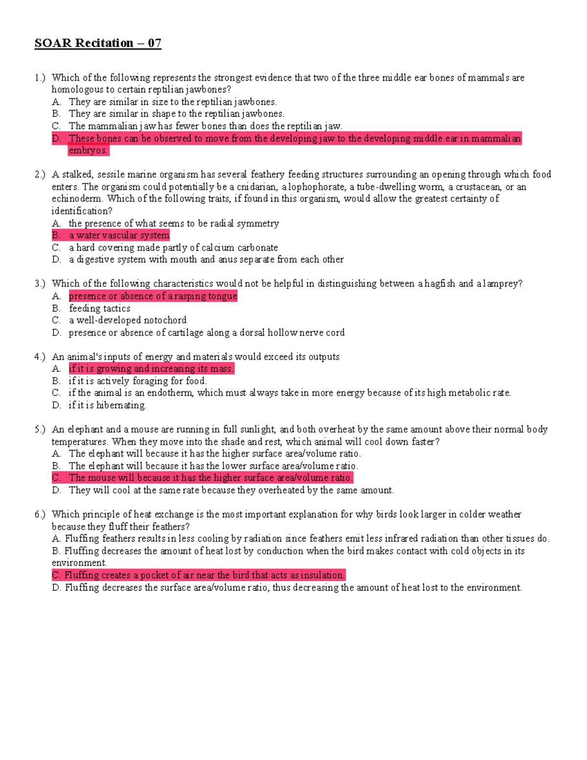 SOAR 7 Questions SP18 - Recitation quiz answers - Warning: TT: undefined function: 32 SOAR - Studocu