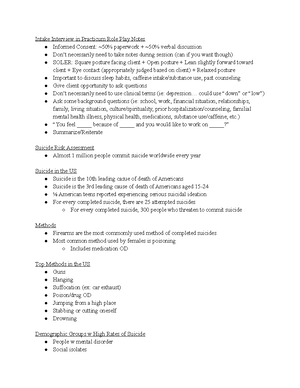 2 8 22 Intake Interview - notes from lecture - Intake Interview ...