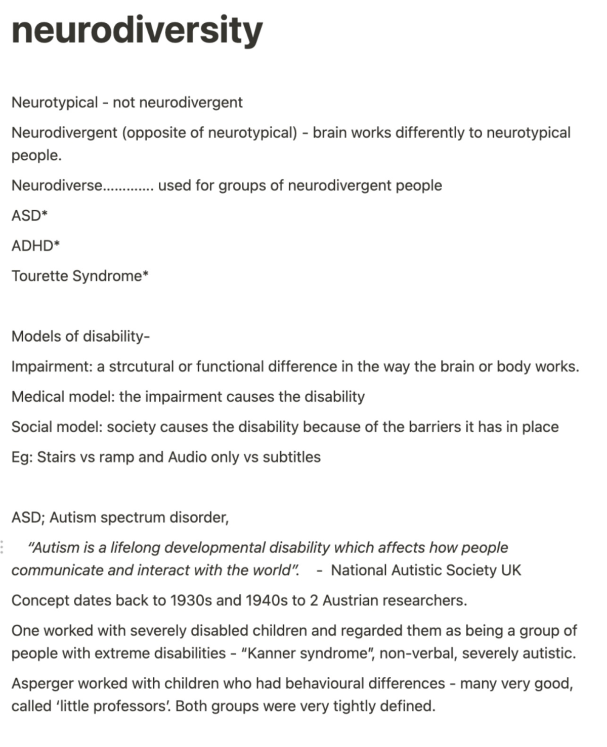 rubbish neurodiversity notes - BIOL10832 - Studocu