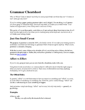 Grammar cheat sheet 042413 - GRAMMAR, PUNCTUATION, ETC. QUICK REFERENCE ...