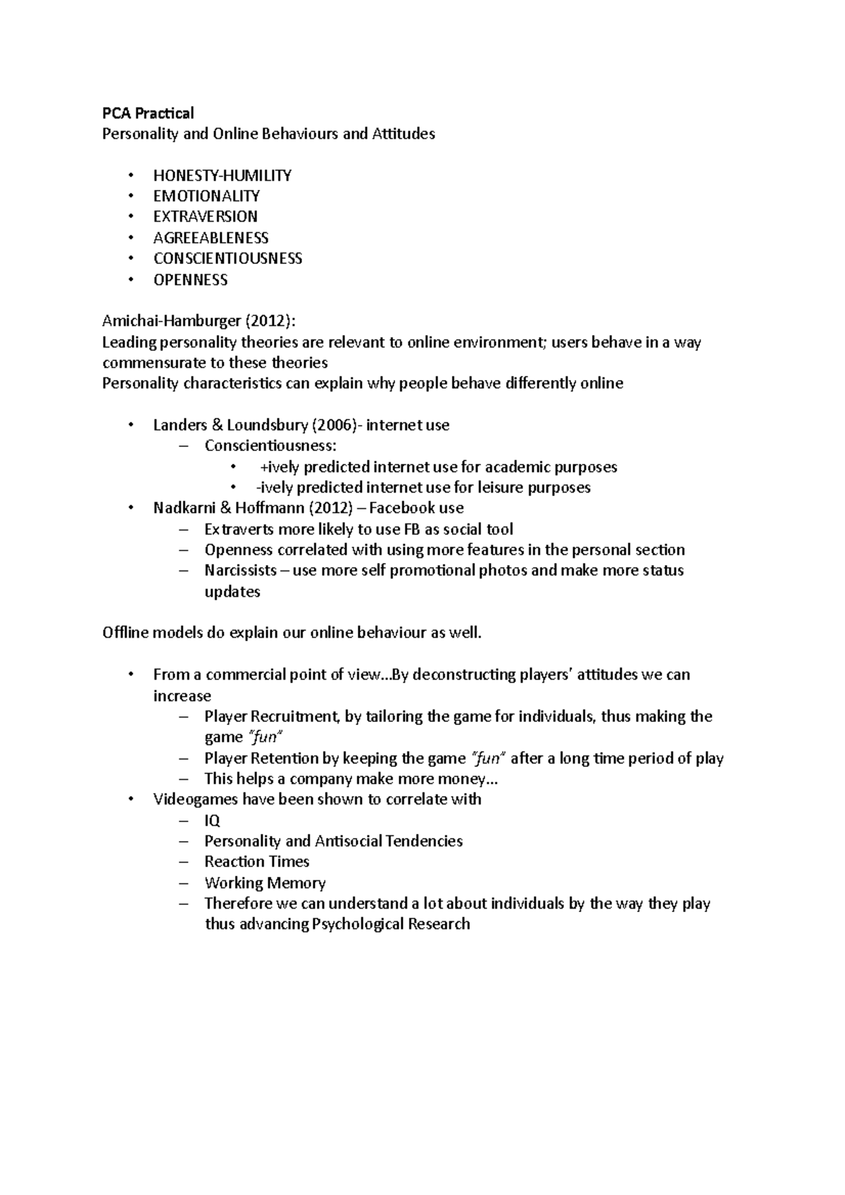 PCA Practical - tutorial notes - PCA Practical Personality and Online ...