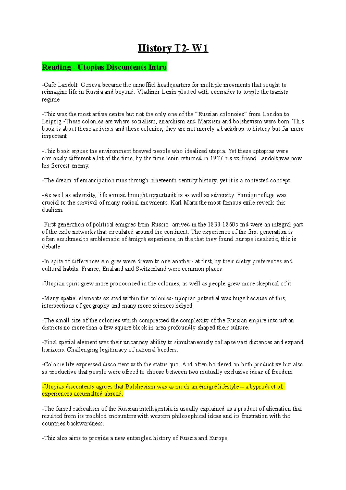 chapter 1-4 utopia discontent - History T2- W Reading - Utopias ...