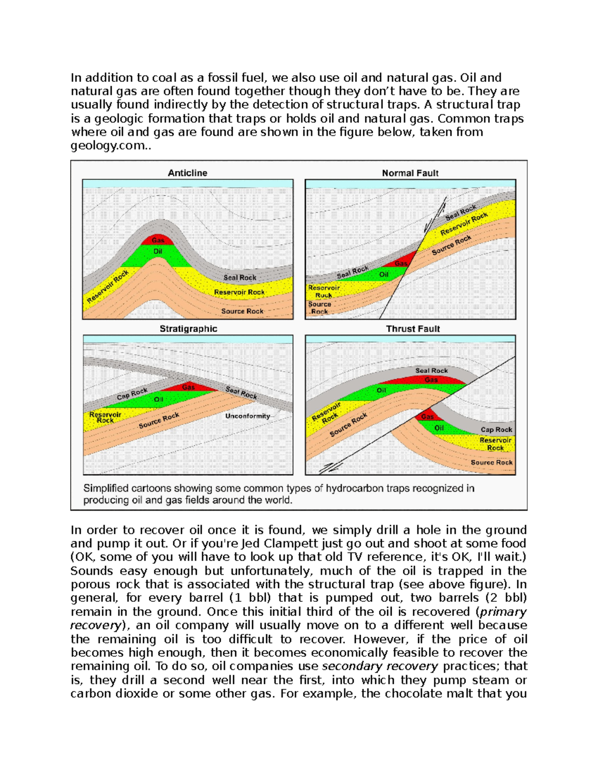 Oil a d natural gas - In addition to coal as a fossil fuel, we also use ...
