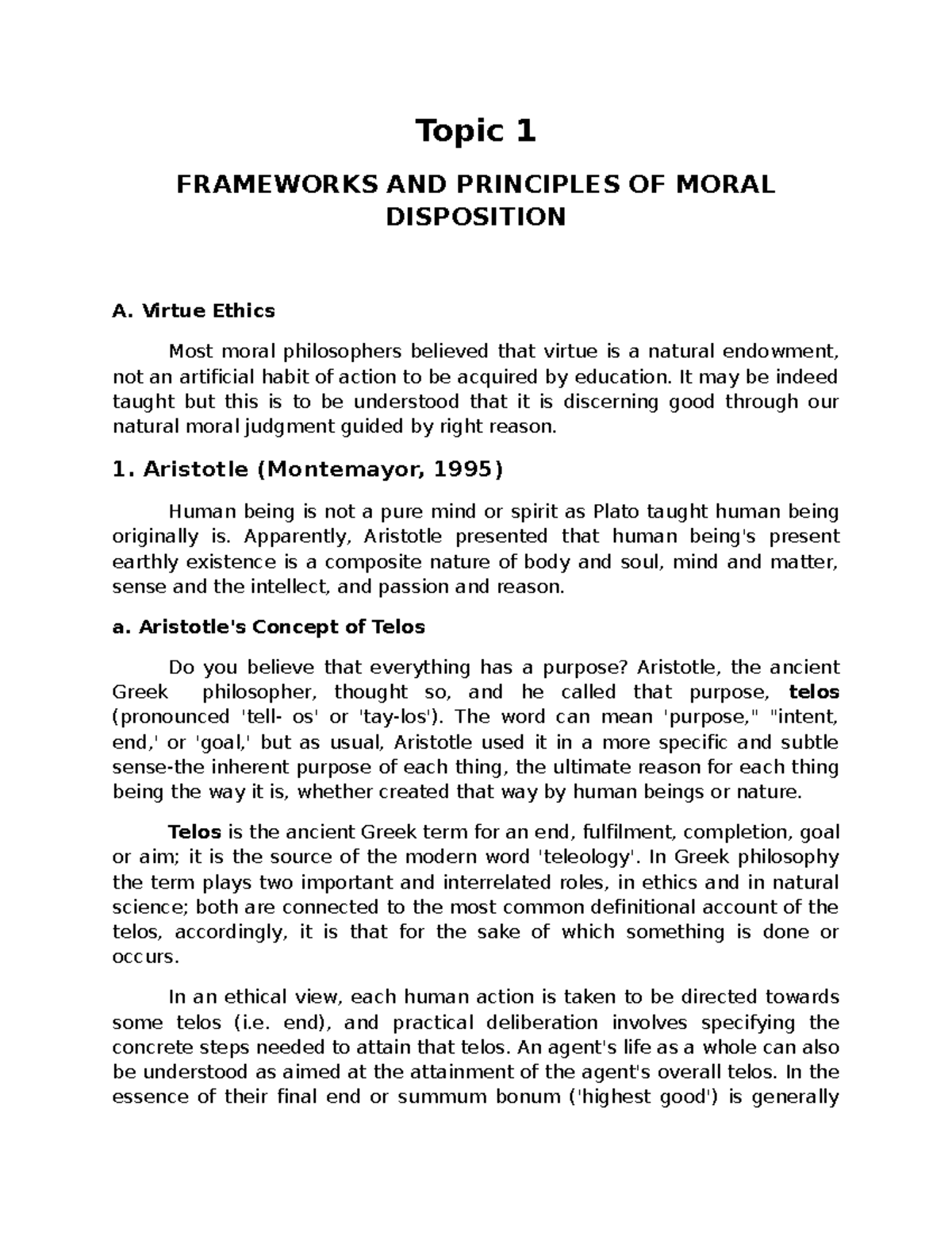Pre final week 1 2 - No more - Topic 1 FRAMEWORKS AND PRINCIPLES OF ...