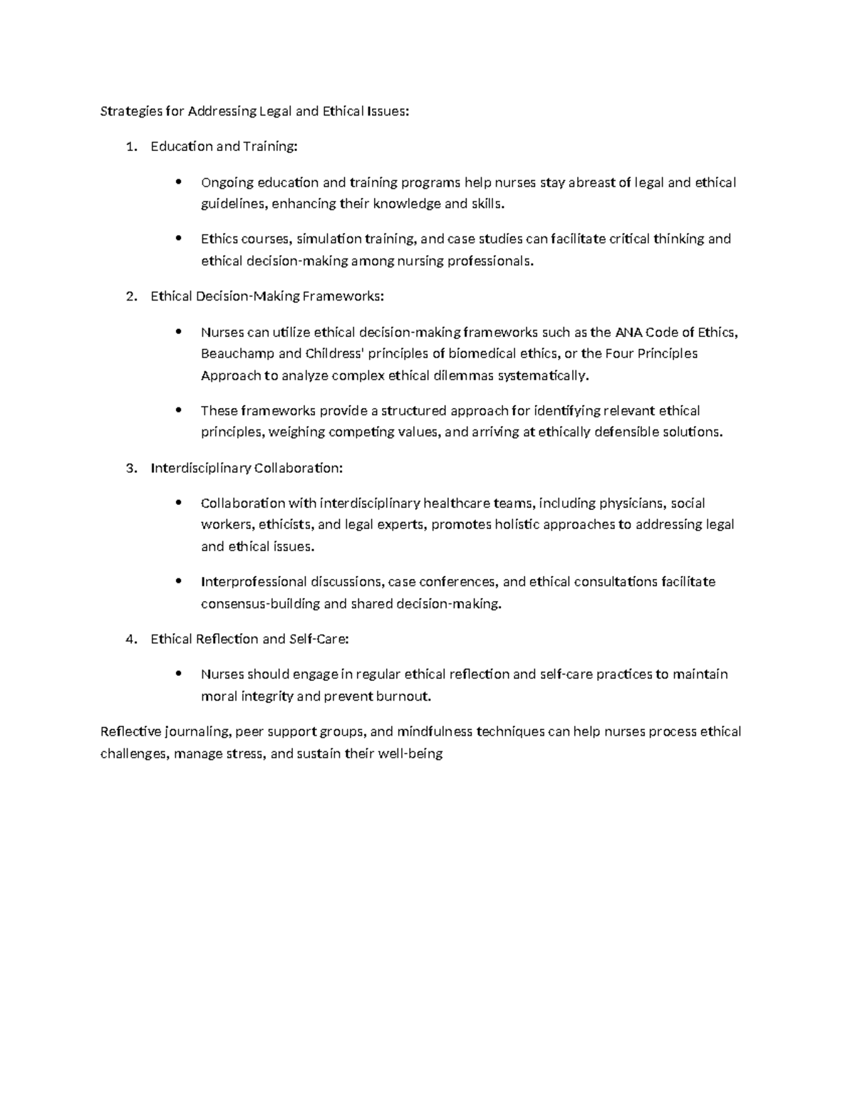 Strategies for Addressing Legal and Ethical Issues - Education and ...