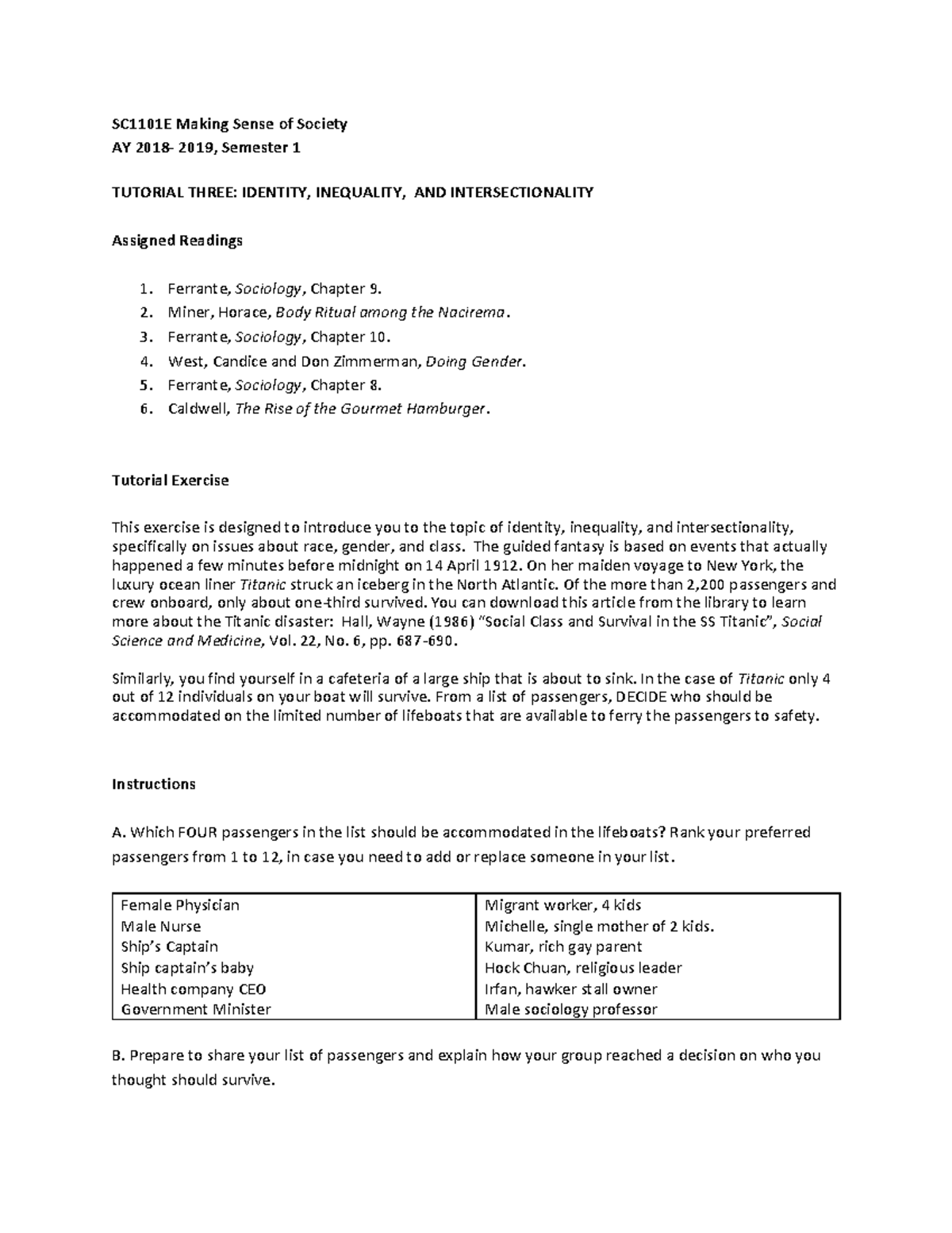 SC1101E Tutorial Three - Warning: TT: undefined function: 32 Warning: TT: undefined function: 32 ...