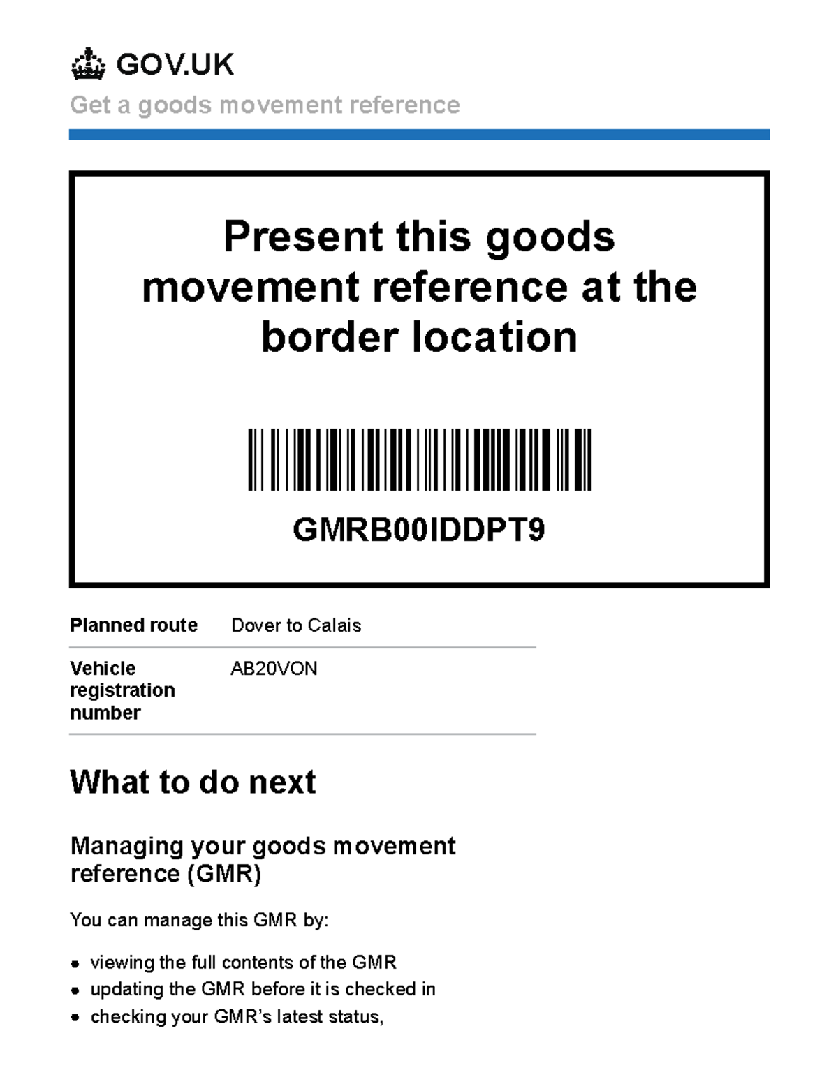 Present this goods movement reference at the border location - Get a ...