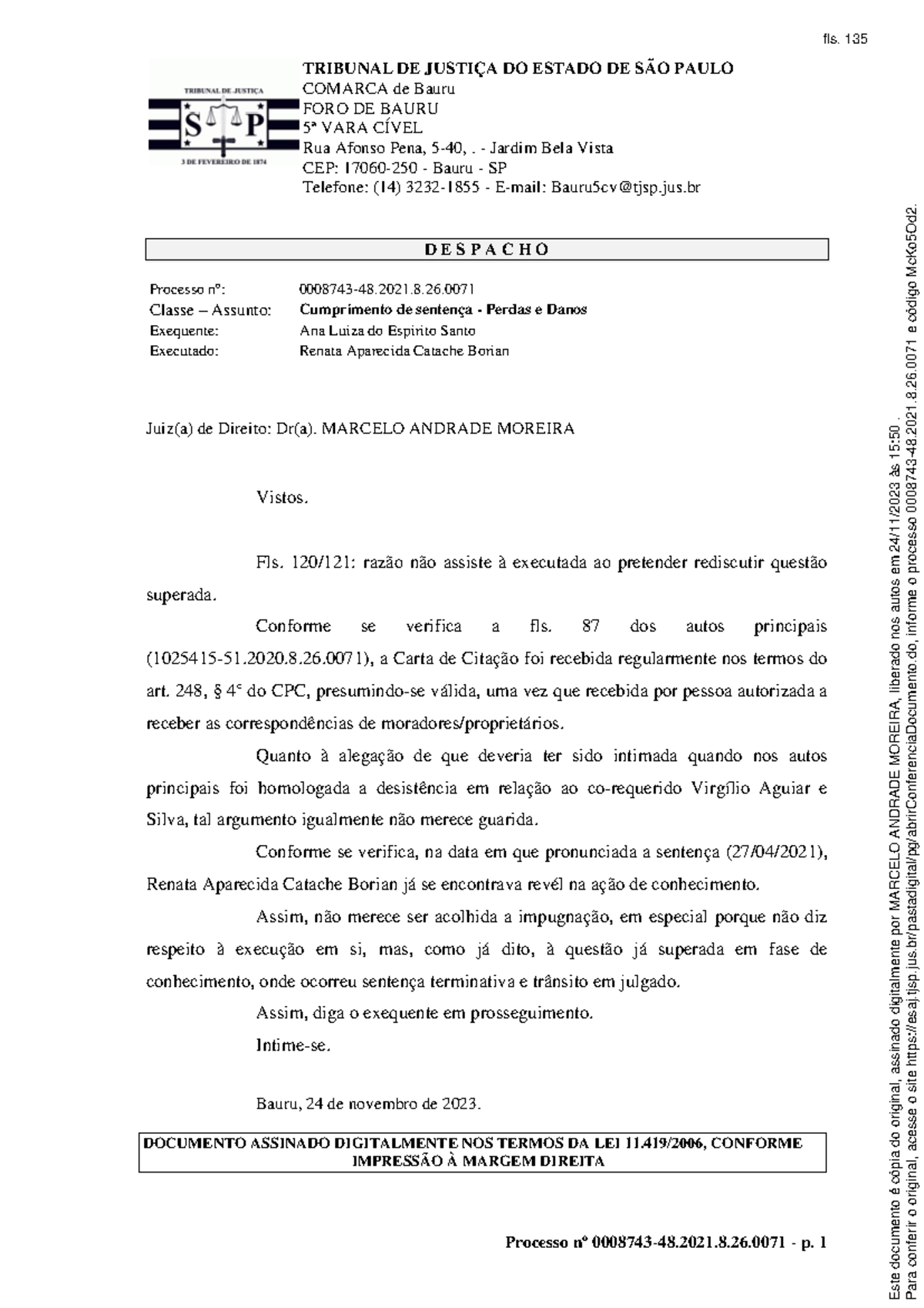 0008743-48.2021.8.26.0071 - TRIBUNAL DE JUSTIÇA DO ESTADO DE SÃO PAULO ...