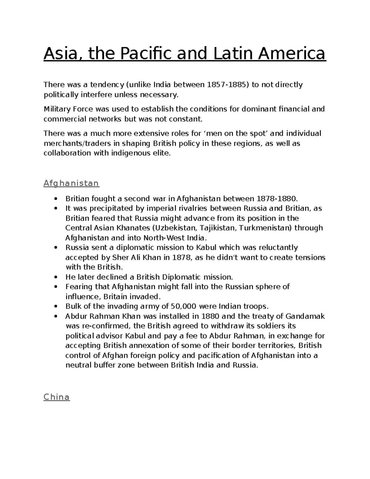 Asia, the Pacific and Latin America notes homework 22 10 - Asia, the ...
