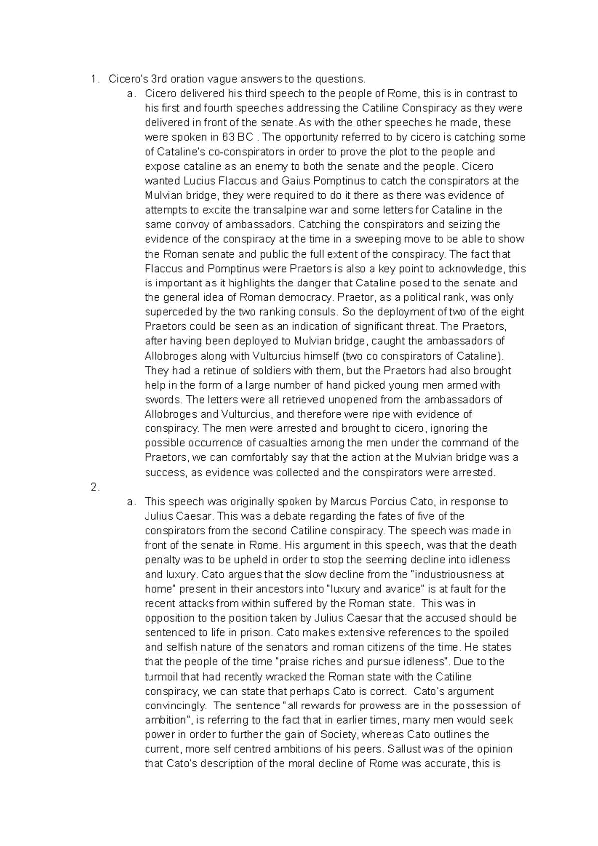 Classical civilisation exam responses - 3 exam submissions of mine ...