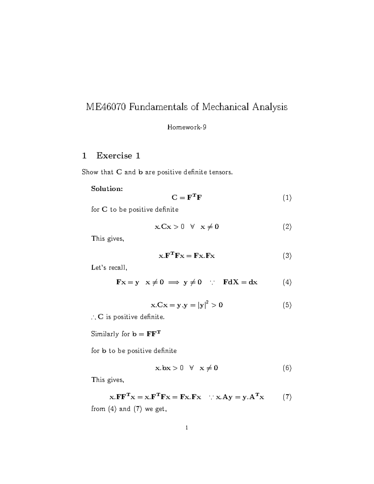 Homework solution lecture 9 - ME46070 Fundamentals of Mechanical ...