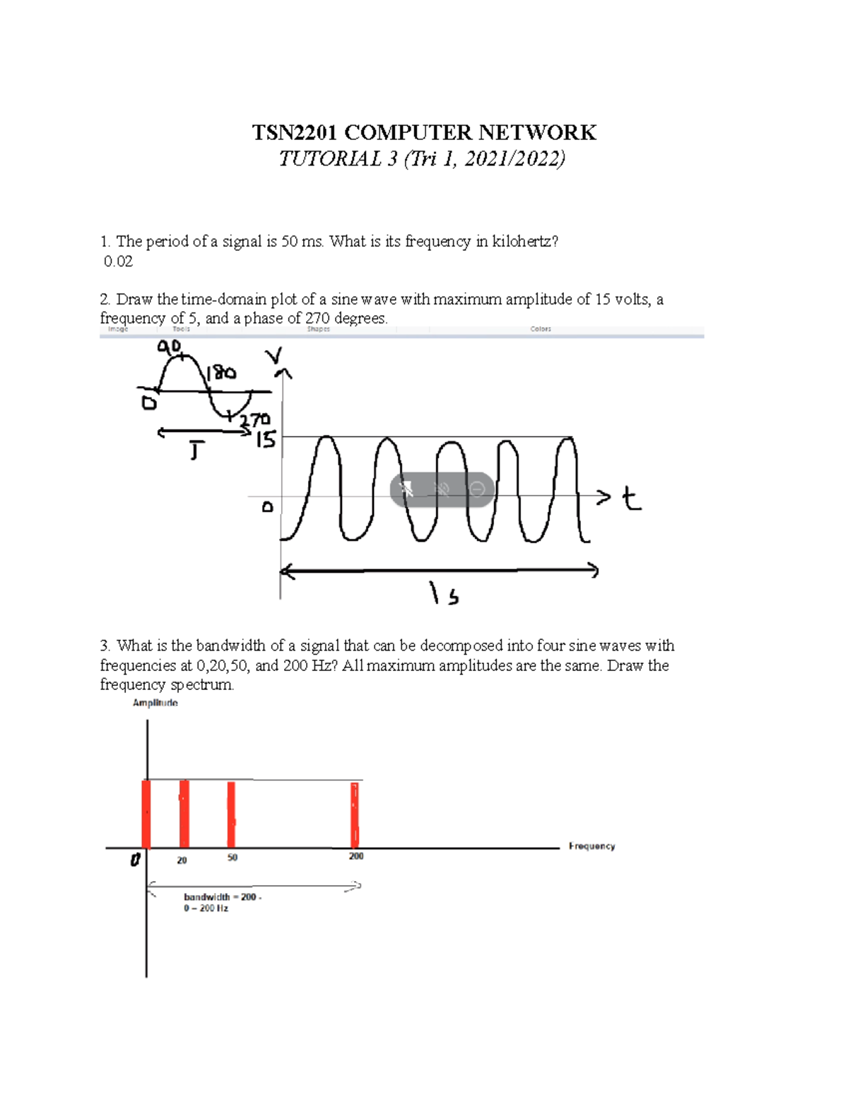 380362 Tutorial 03 TSN2201-2021 - TSN2201 COMPUTER NETWORK TUTORIAL 3 (Tri 1, 2021/2022) The ...