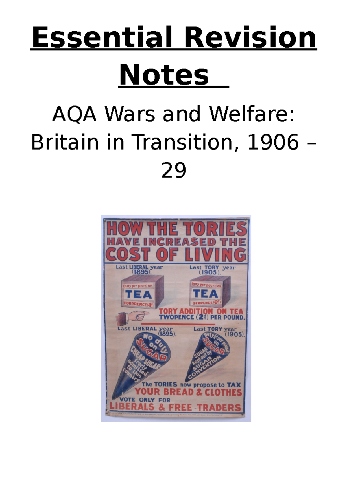 Essential Revision Notes Part One Essential Revision Notes Aqa Wars