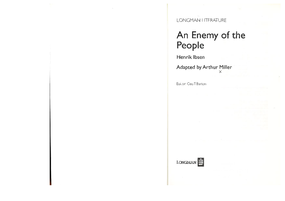 An Enemy of the People - THE 3042 - Studocu