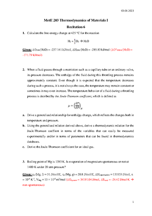 Experiment 6-Handout - METE 215 MATERIALS PROCESSING LABORATORY Experiment 6 Prof. Dr. Ali ...