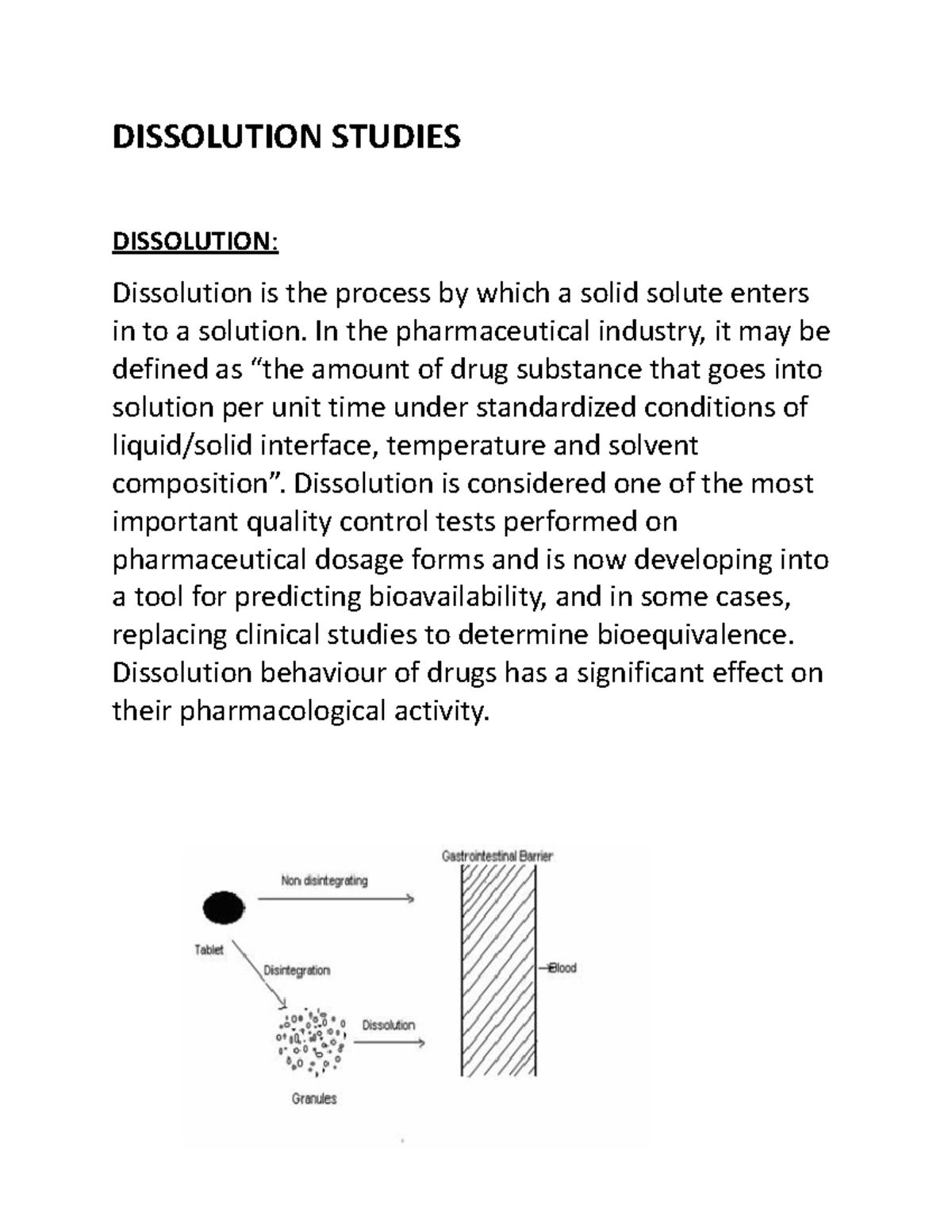 BPPK - BPPK NOTES - DISSOLUTION STUDIES DISSOLUTION: Dissolution is the ...