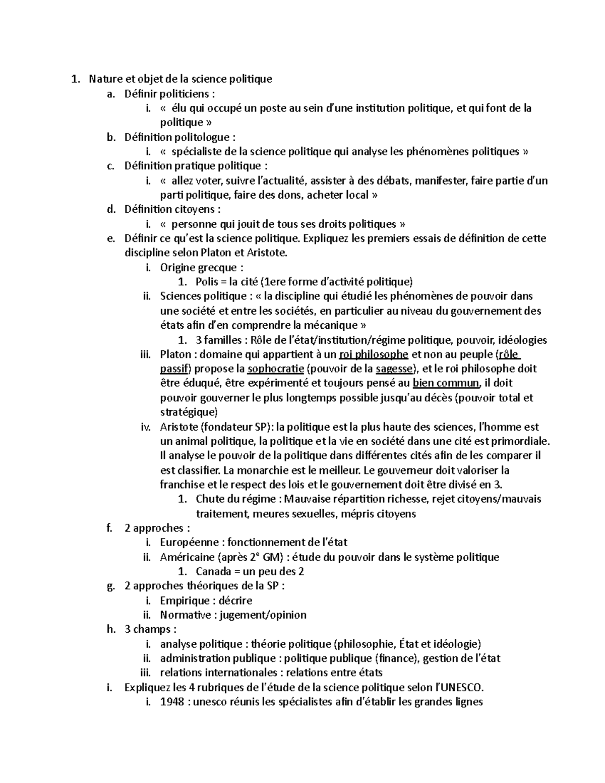 Exam 1 - Révision - Notes de cours idéologies et régimes politiques ...