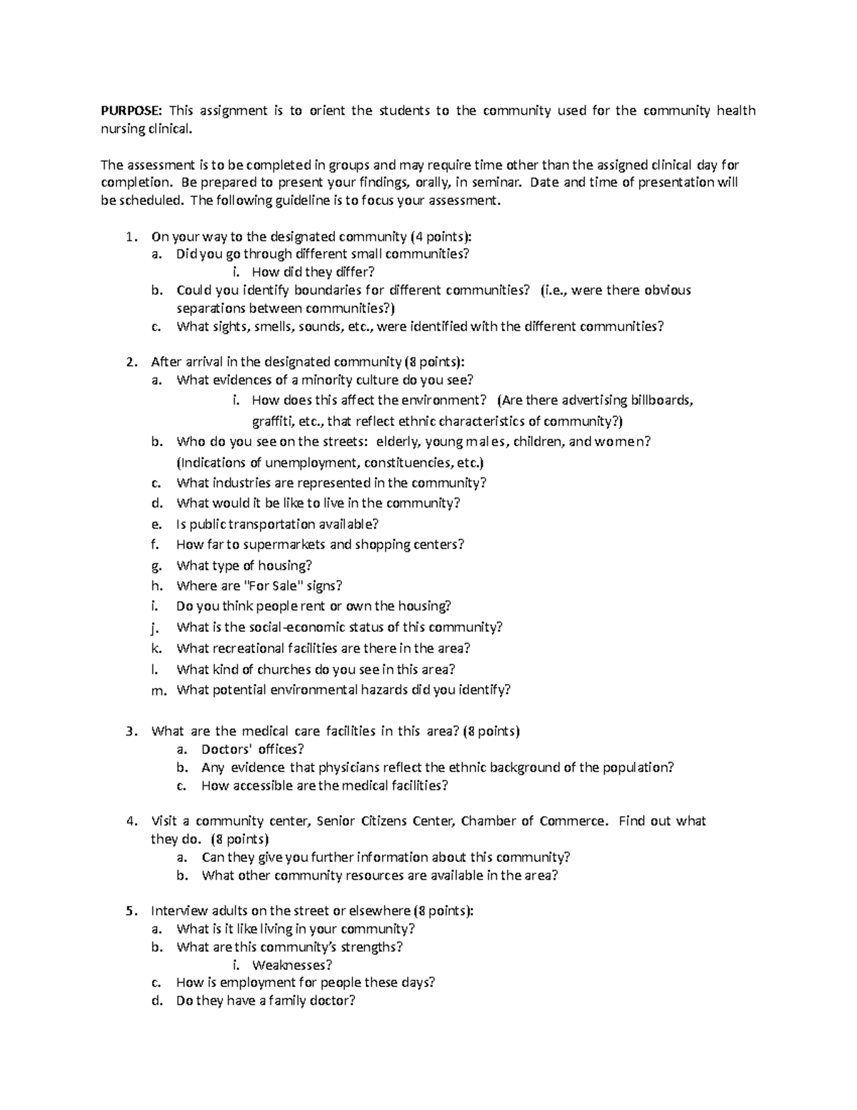 6 Community Assessment Template - PURPOSE: This assignment is to orient ...