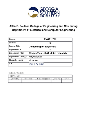 1731 Lab10 - 21F - Cell and Structure Arrays - Allen E. Paulson College of Engineering and ...