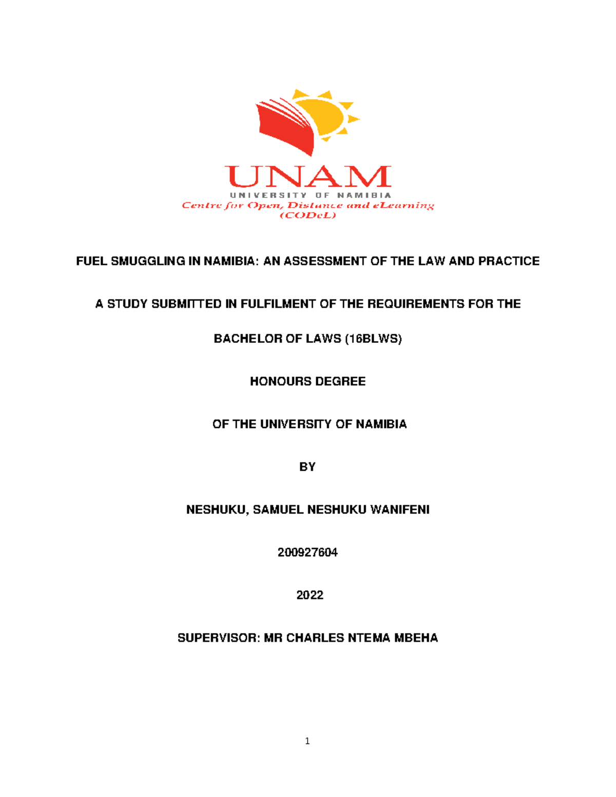 FUEL Smuggling IN Namibia AN Assessment - FUEL SMUGGLING IN NAMIBIA: AN ...