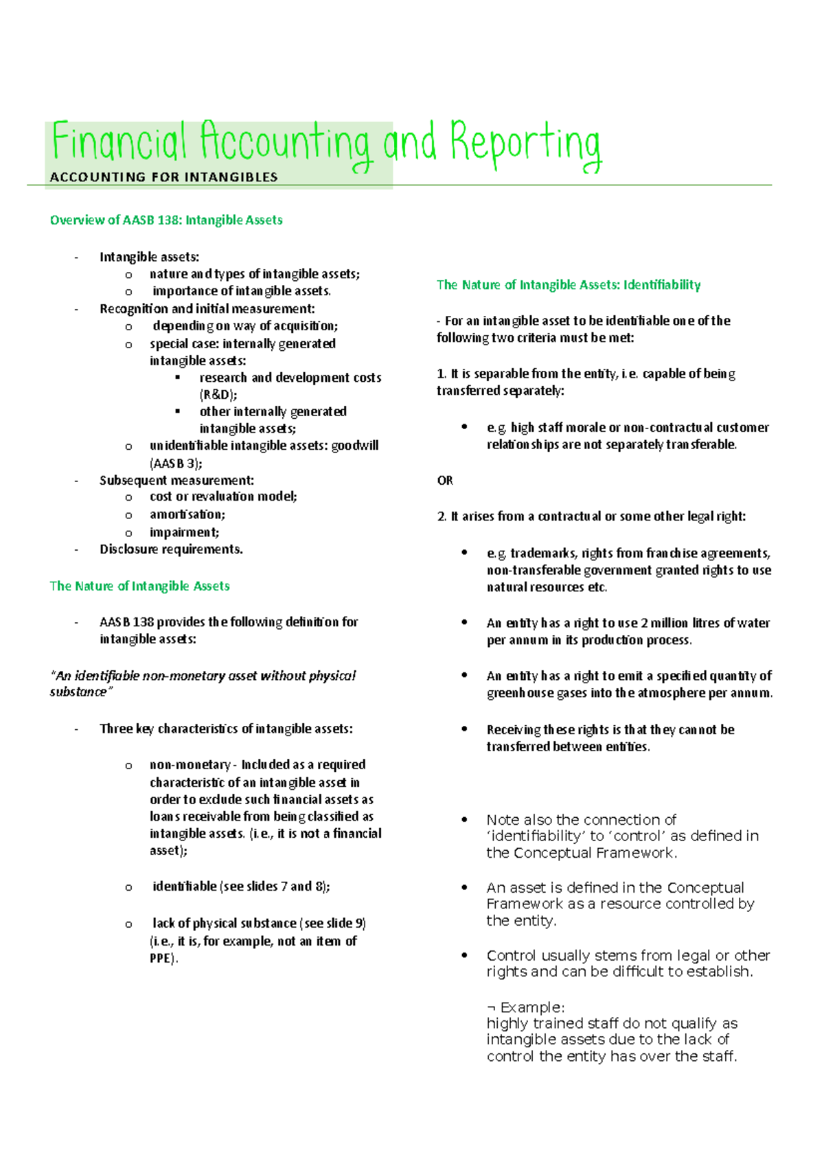 Accounting for Intangibles - ACCOUNTING FOR INTA NGIBLES Overview of ...