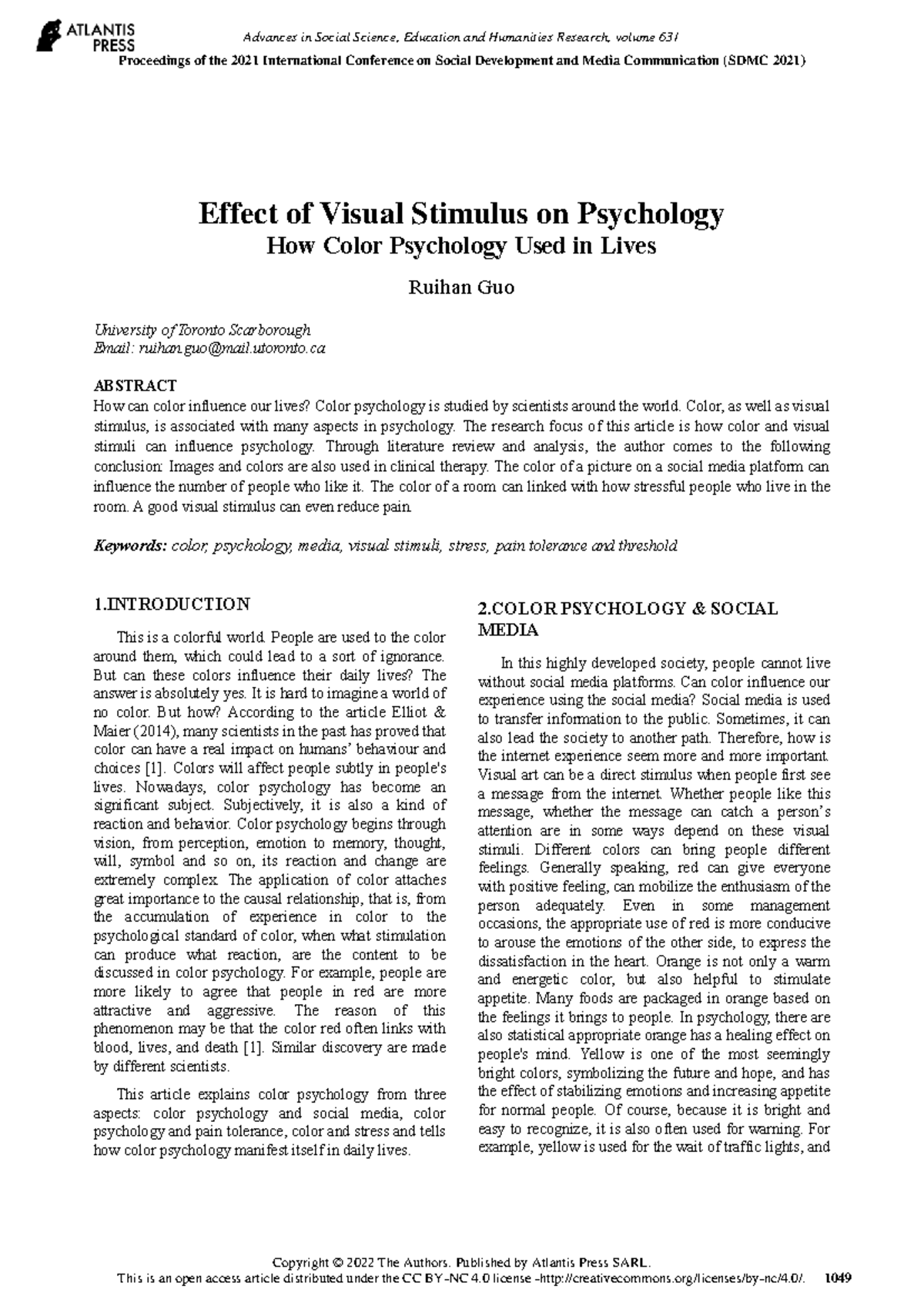 Effect of Visual Stimulus on Psychology How Color - Effect of Visual ...