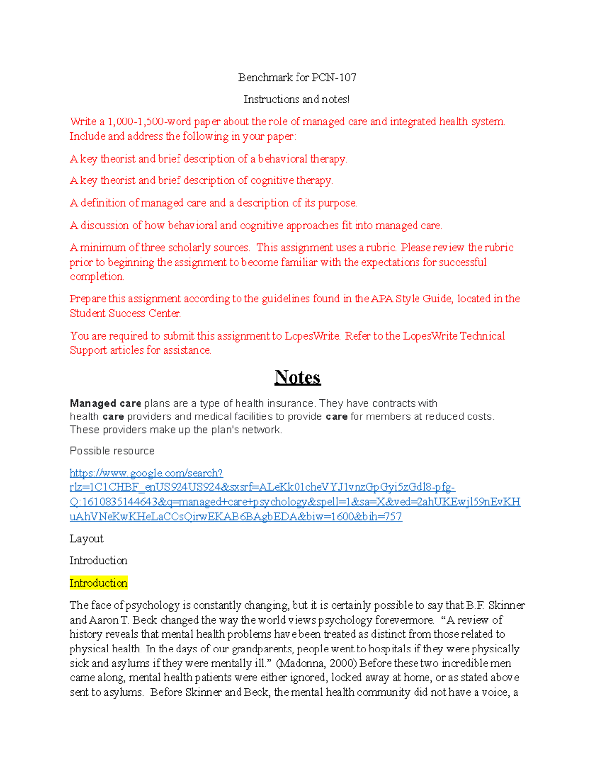 Benchmark instructions and notes - Benchmark for PCN- Instructions and ...