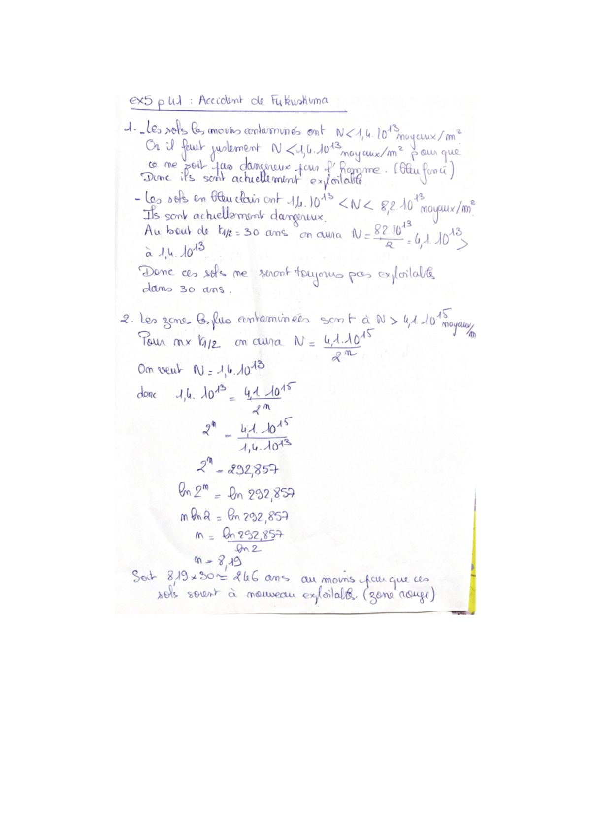Correction ES exo5 p41 1F - ex5 pul : Accident de Fukuskuma d. lessols ...