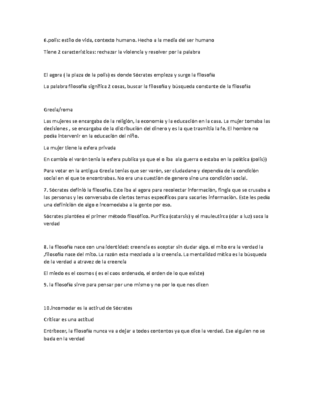 Filosofia - apunte - 6: estilo de vida, contexto humano. Hecho a la ...