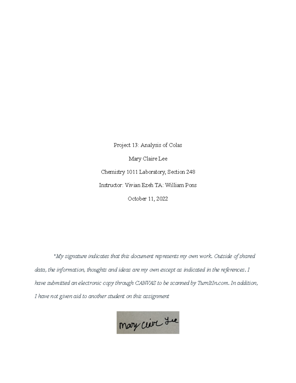 Project 13 Analysis of Colas - Project 13: Analysis of Colas Mary ...